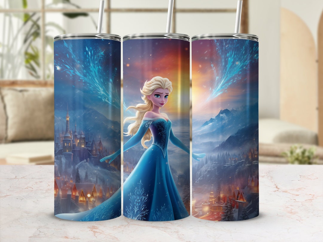 Elsa Frozen Christmas Tumbler Wrap PNG 20oz Skinny Sublimation Design ...