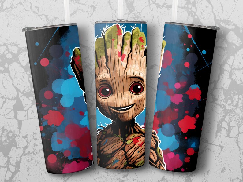 Baby Groot Tumbler Art 20 Oz Skinny PNG Sublimation Design Instant ...