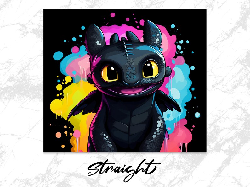 Toothless Tumbler Wrap PNG 20oz Skinny Sublimation Design Instant ...
