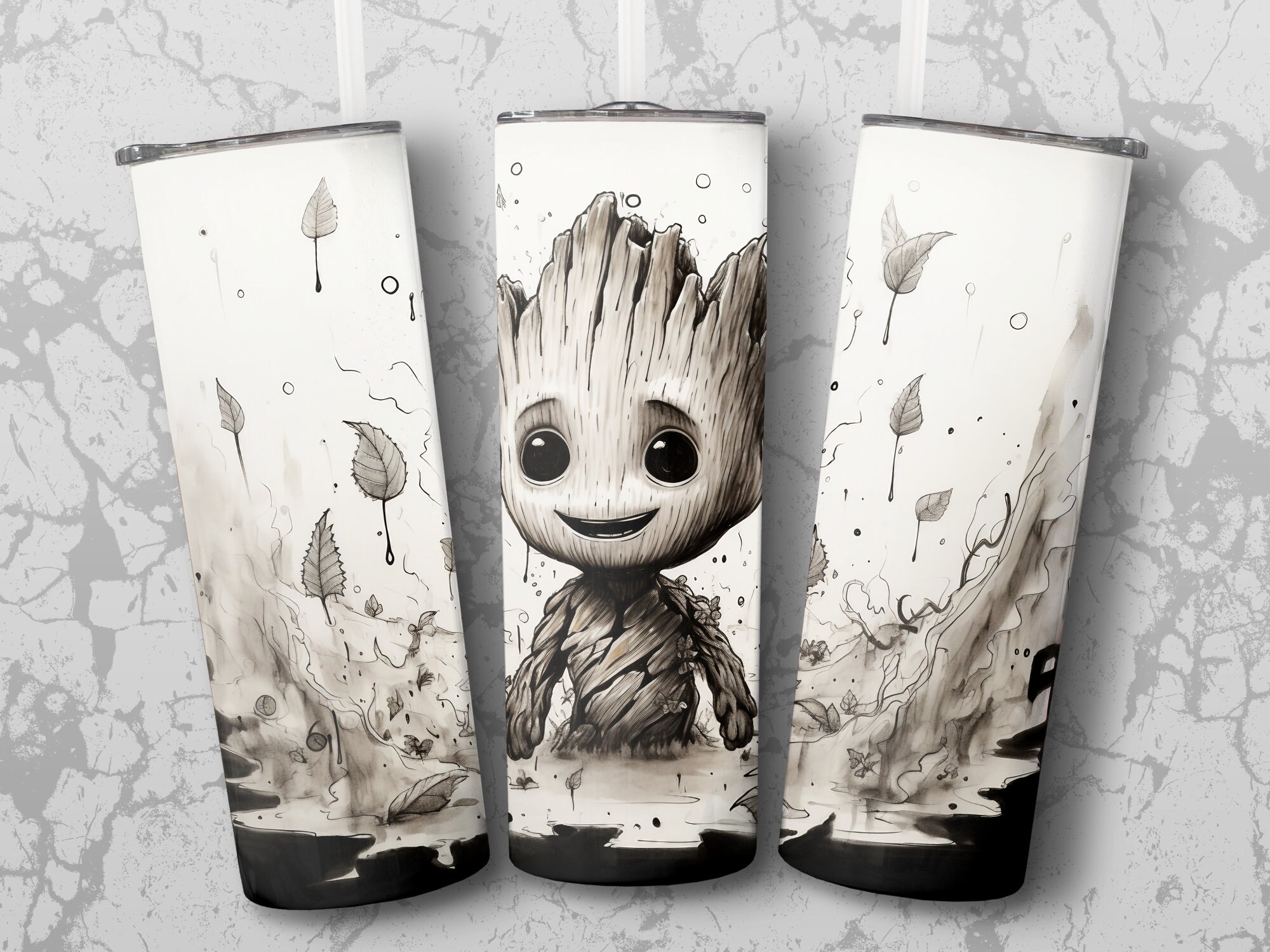 Baby Groot Tumbler 20 Oz Skinny PNG Sublimation Wrap Instant Digital ...