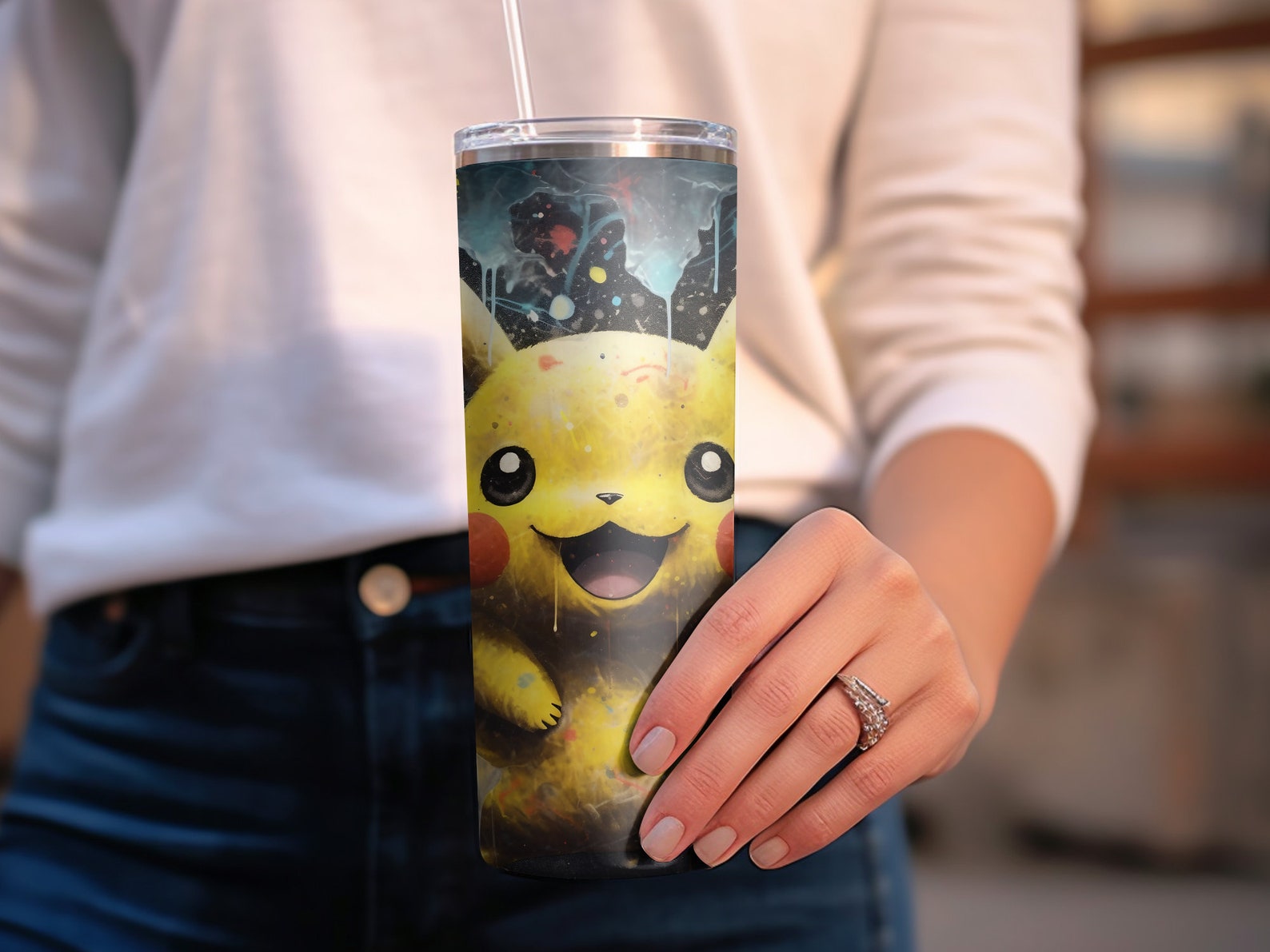 Pikachu Pokemon Tumbler Wrap Pokemon PNG 20 Oz Skinny Sublimation ...