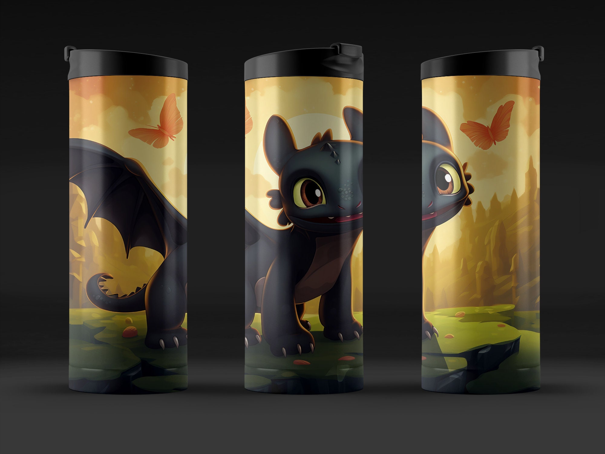 Toothless Fall Tumbler Wrap PNG 20oz Sublimation Design Instant Digital ...