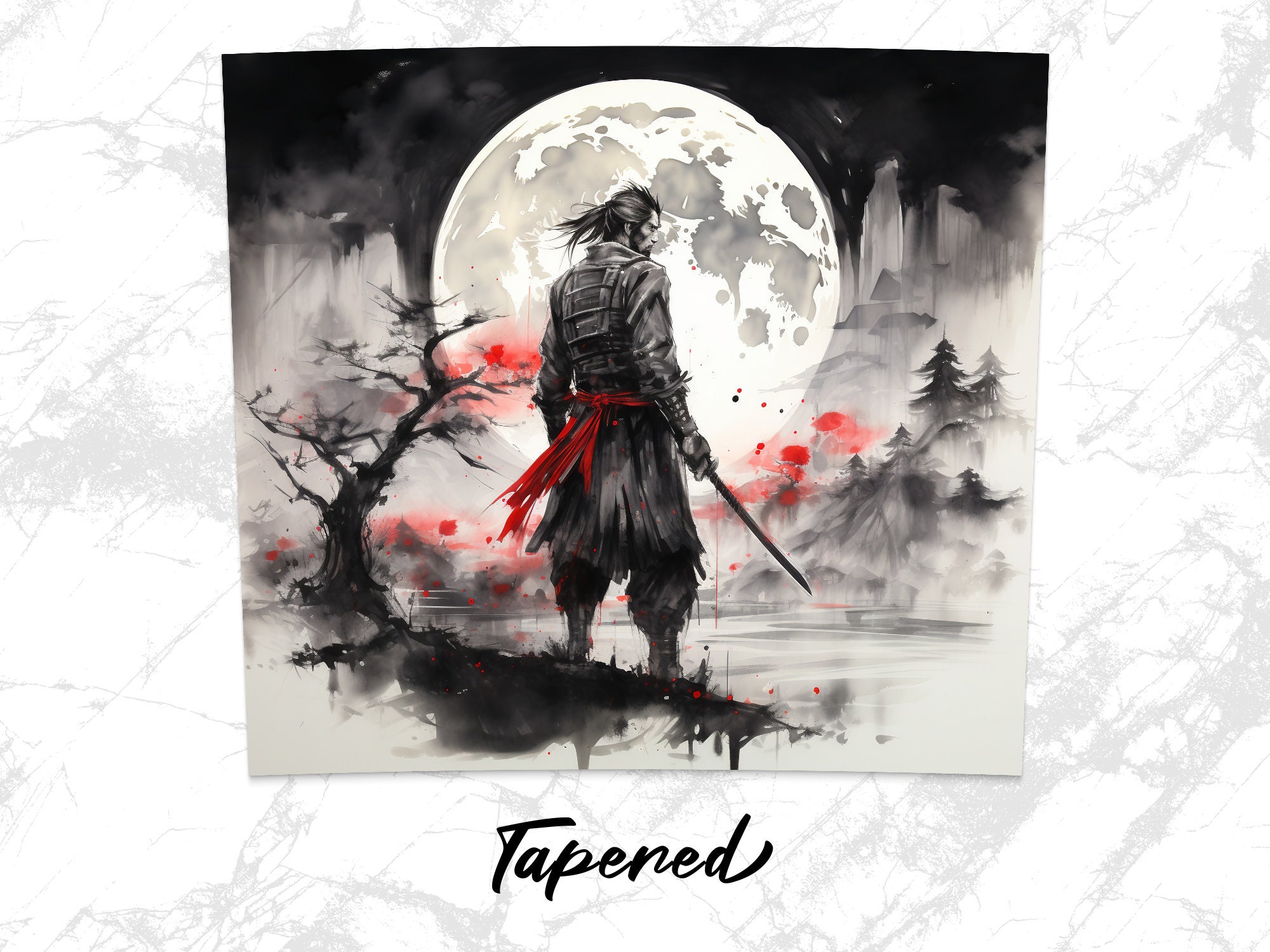 Samurai Tumbler Wrap PNG 20oz Skinny Sublimation Design Instant Digital ...