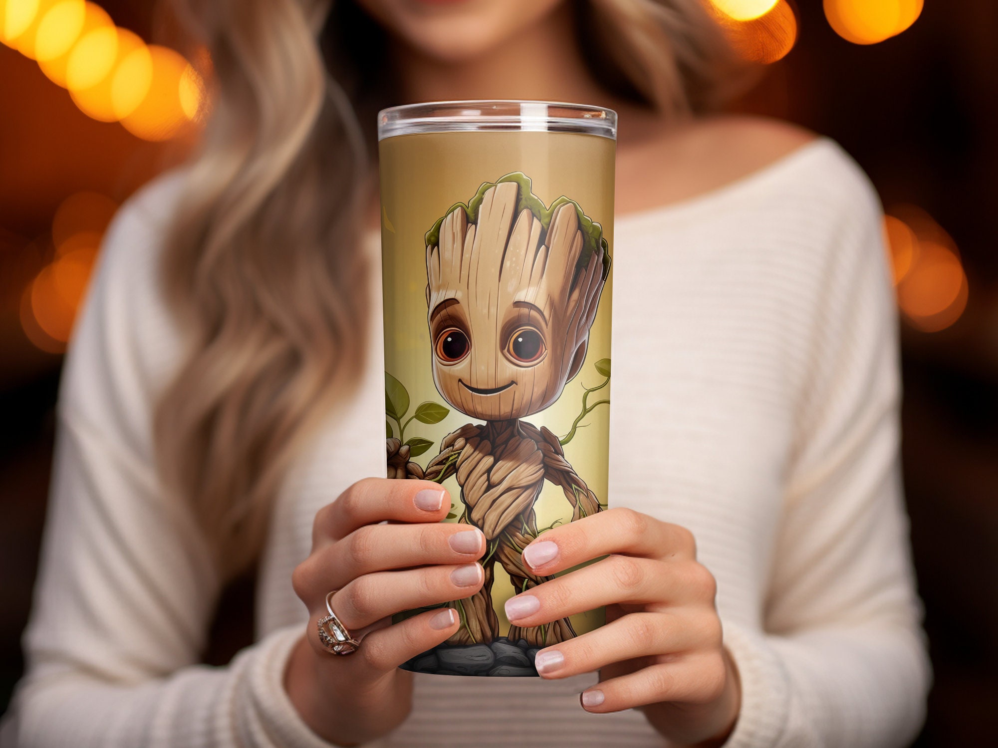 Baby Groot Tumbler Wrap 20 Oz Skinny Sublimation Baby Groot Art Groot ...