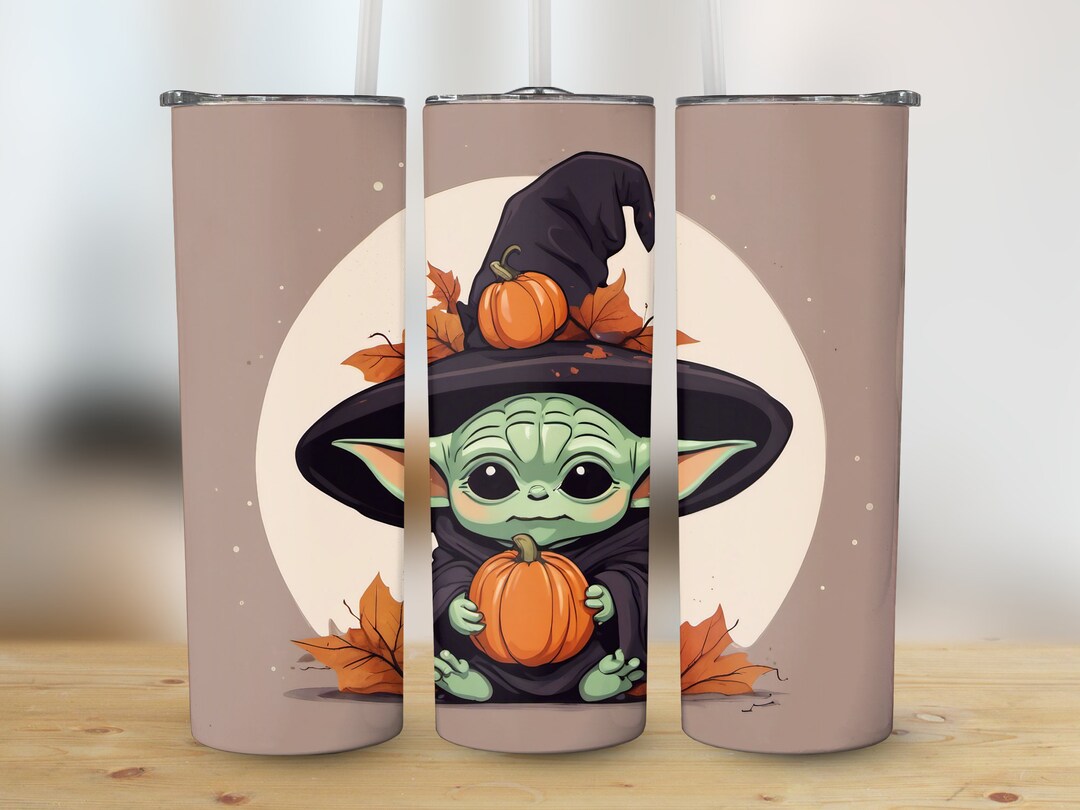Baby Yoda Fall Tumbler Wrap 20oz Skinny Sublimation Baby Yoda PNG ...