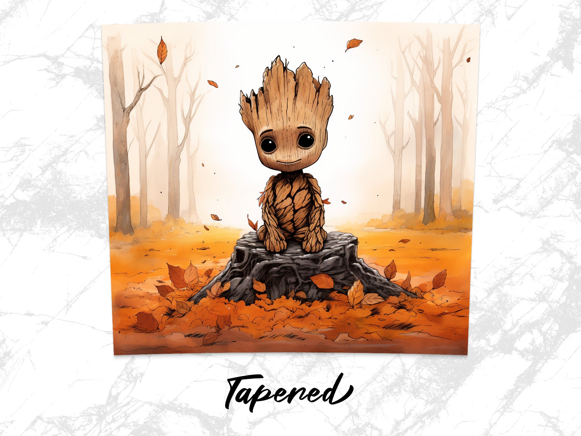 Baby Groot Tumbler Cup Fall Design 20oz Skinny Sublimation Design ...