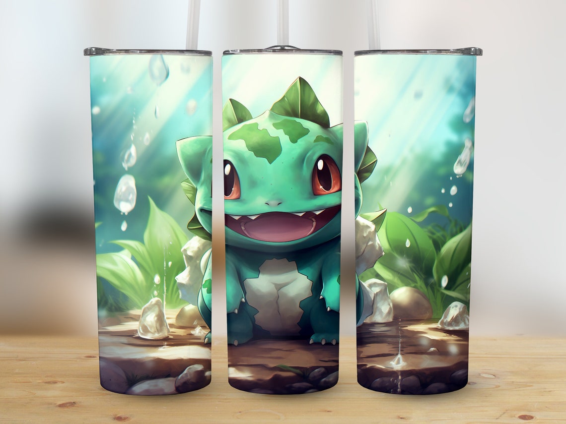 Bulbasaur Pokemon Tumbler Wrap Pokemon PNG 20 Oz Skinny Sublimation ...