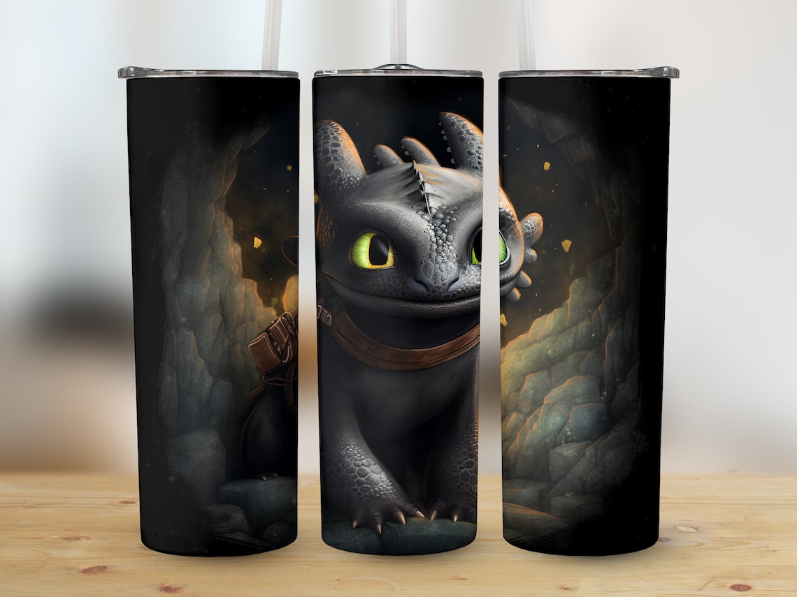 Toothless Tumbler Wrap 20 Oz Skinny PNG Sublimation Design Instant ...
