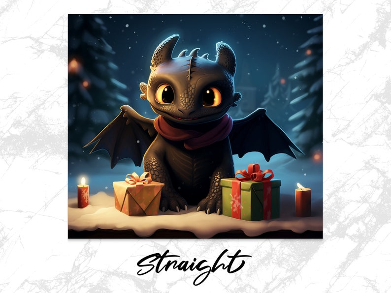 Cute Toothless Christmas Tumbler Wrap PNG 20oz Skinny Sublimation ...