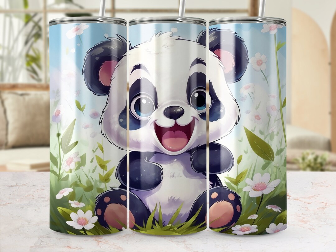 Baby Panda Tumbler Wrap Panda PNG 20 Oz Skinny Sublimation - Etsy