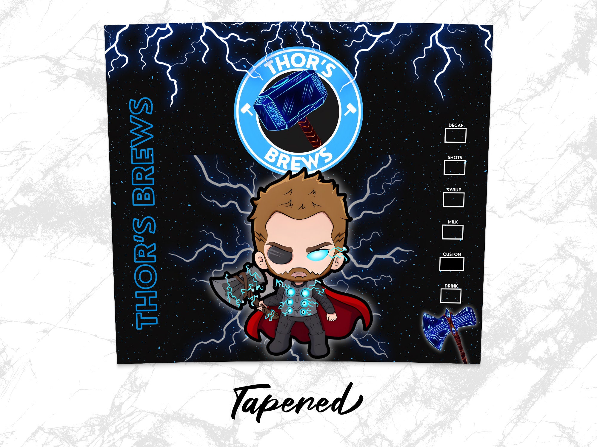 Chibi Thor PNG Marvel Tumbler Wrap Stormbreaker 20oz Skinny Sublimation ...