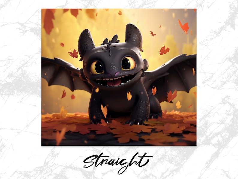 Toothless Fall Tumbler Wrap PNG 20oz Skinny Sublimation Design Instant ...
