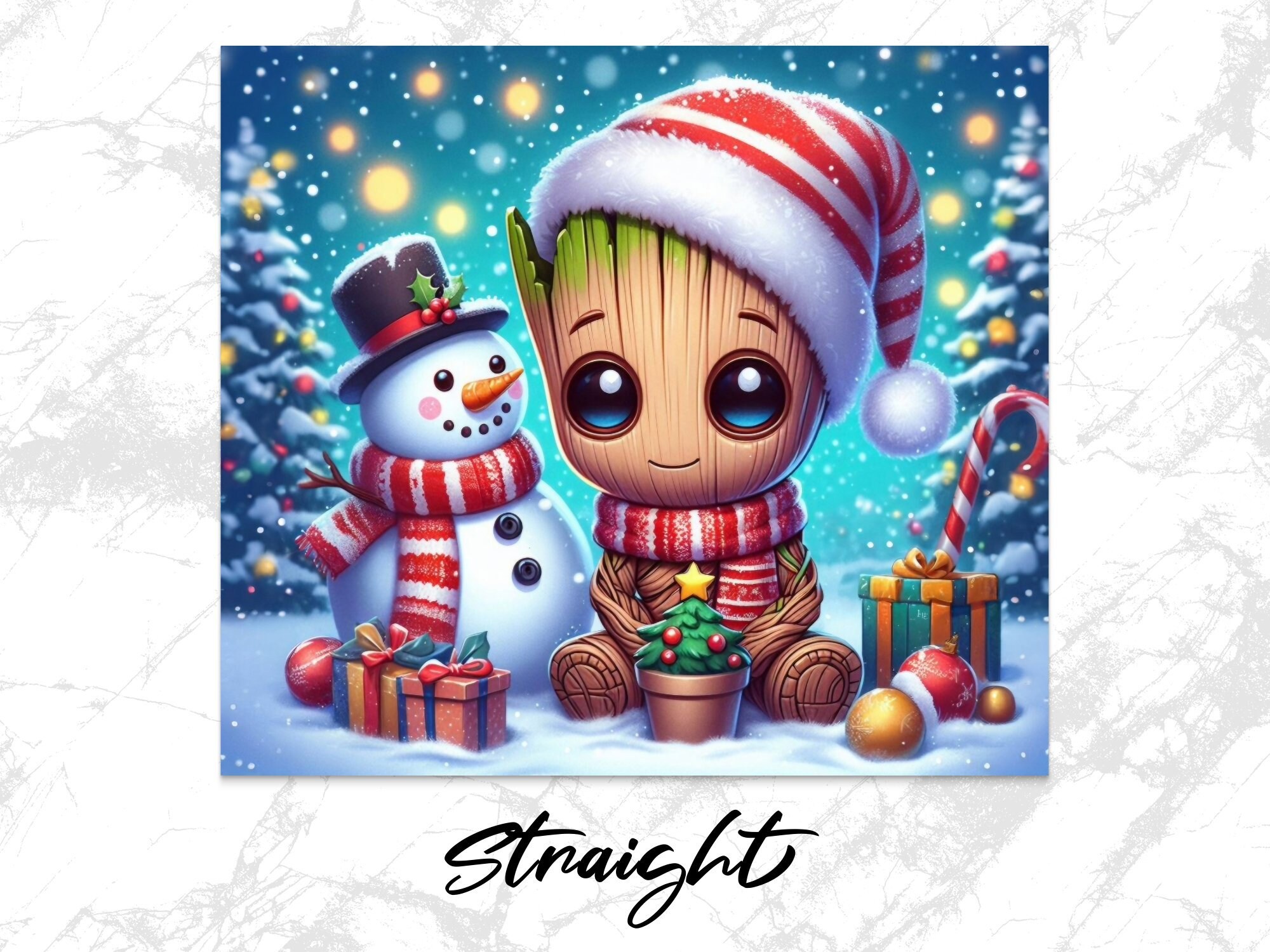 Baby Groot PNG Christmas Tumbler Wrap 20oz Skinny Sublimation Design ...