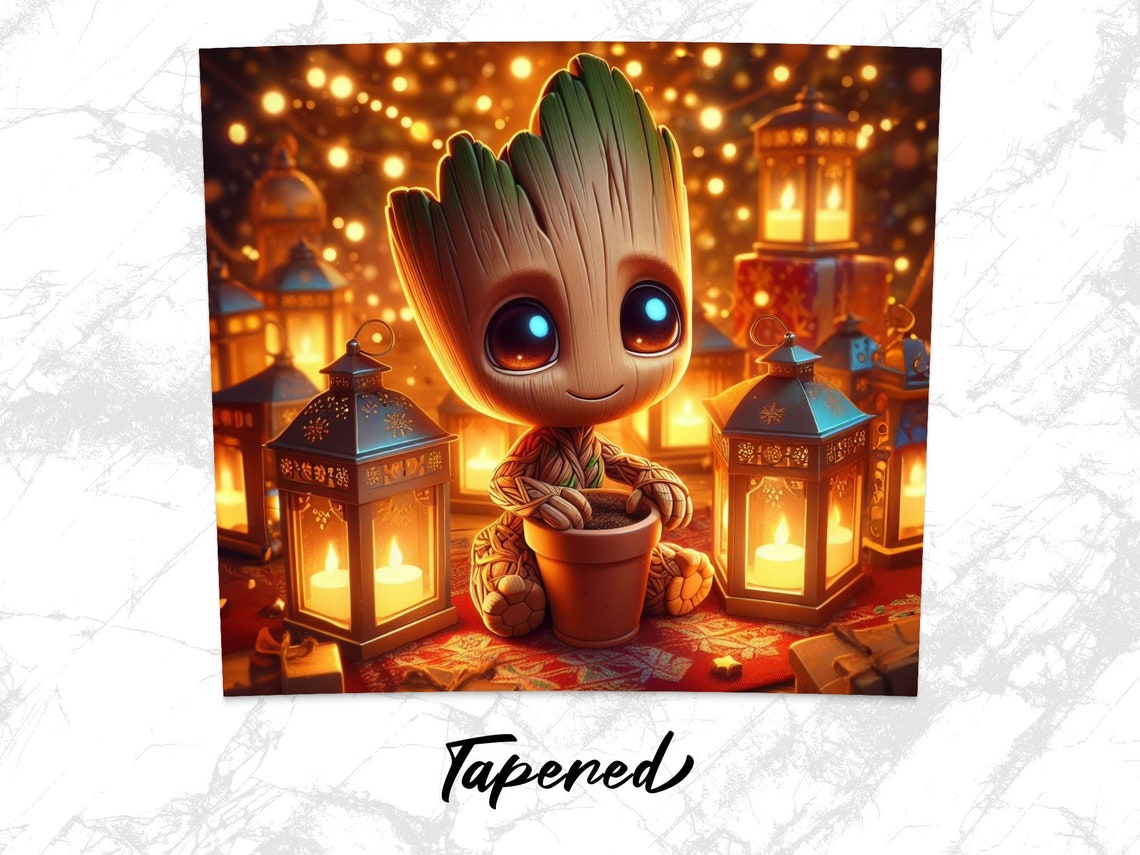 Cute Baby Groot Christmas Tumbler Wrap 20oz Skinny Sublimation Design ...