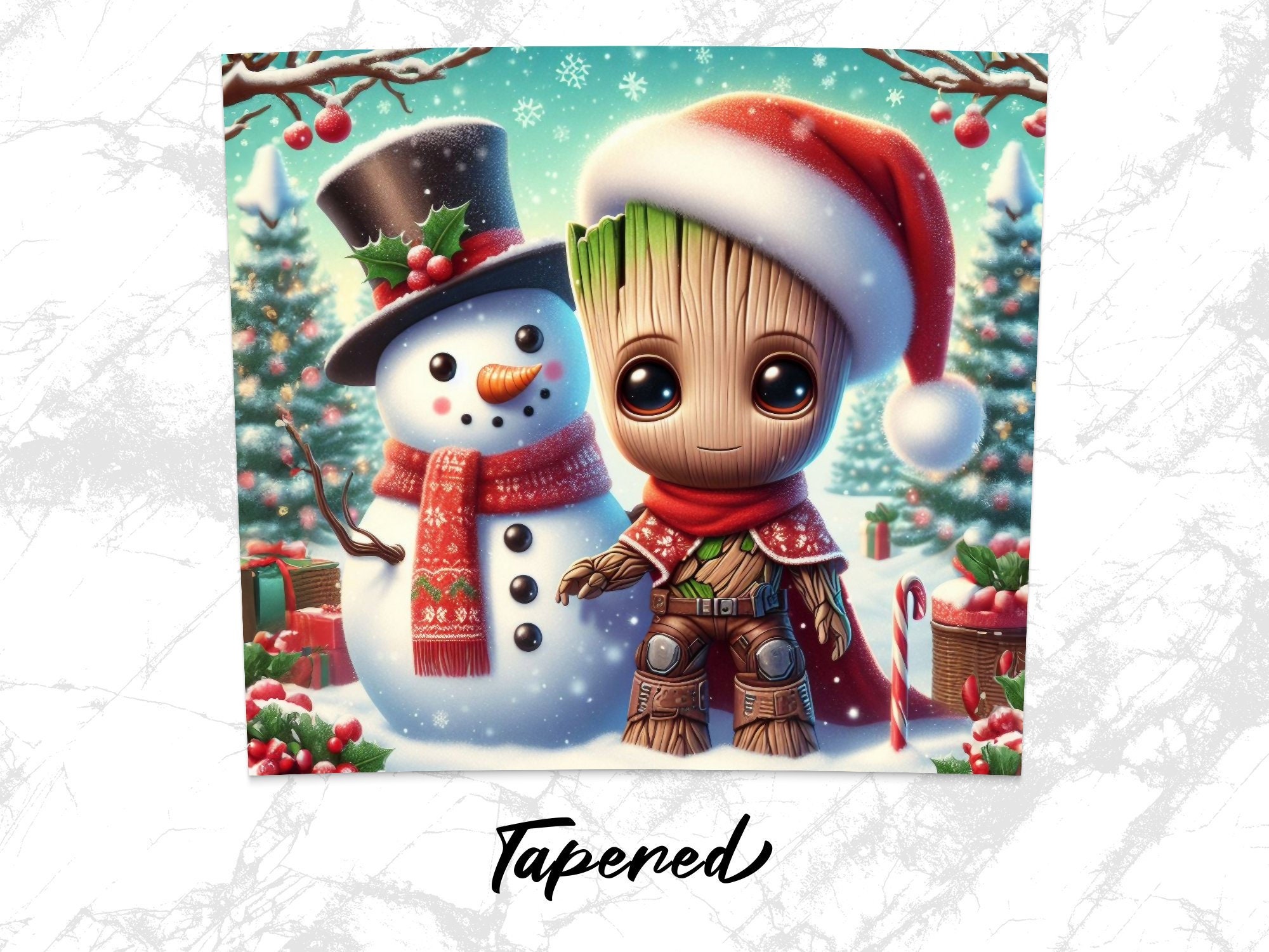 Baby Groot Christmas Tumbler Wrap 20oz Skinny Sublimation Design ...