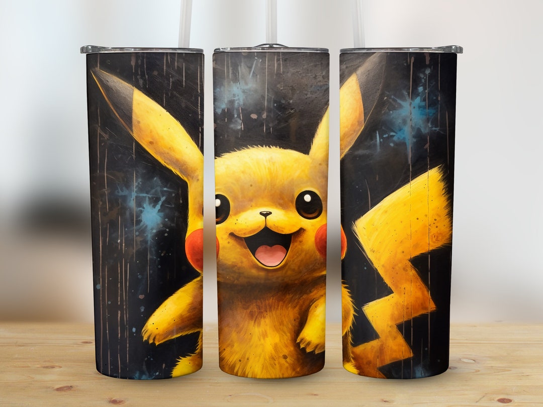 Pikachu Pokemon Tumbler Wrap Pikachu PNG 20oz Skinny Sublimation Design ...