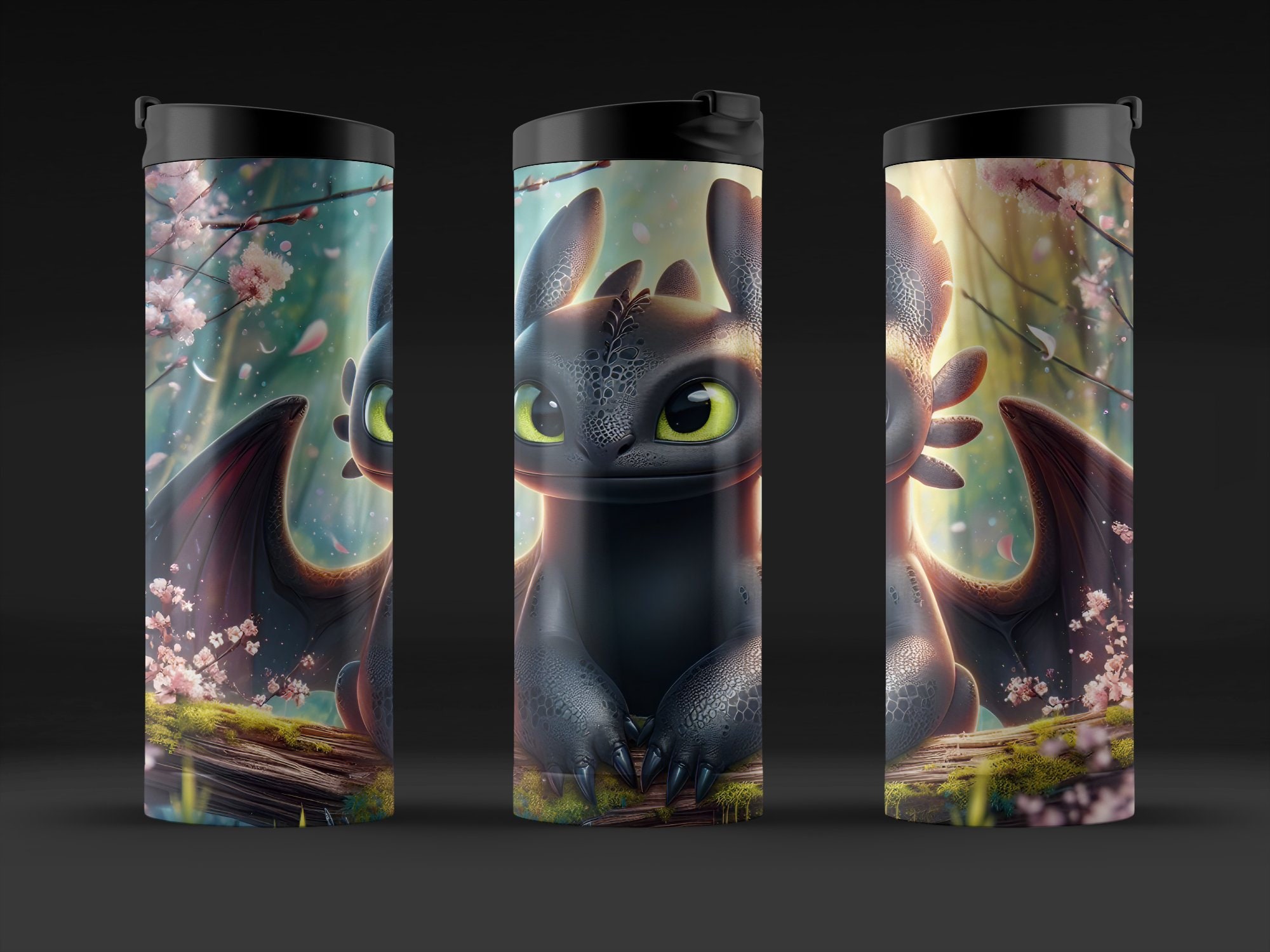 Toothless Tumbler Wrap PNG Spring 20oz Skinny Sublimation Design ...