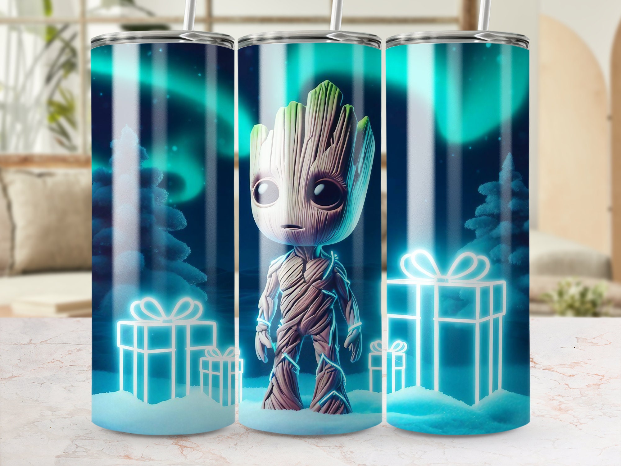Baby Groot Christmas Tumbler Wrap PNG 20oz Skinny Sublimation Instant ...