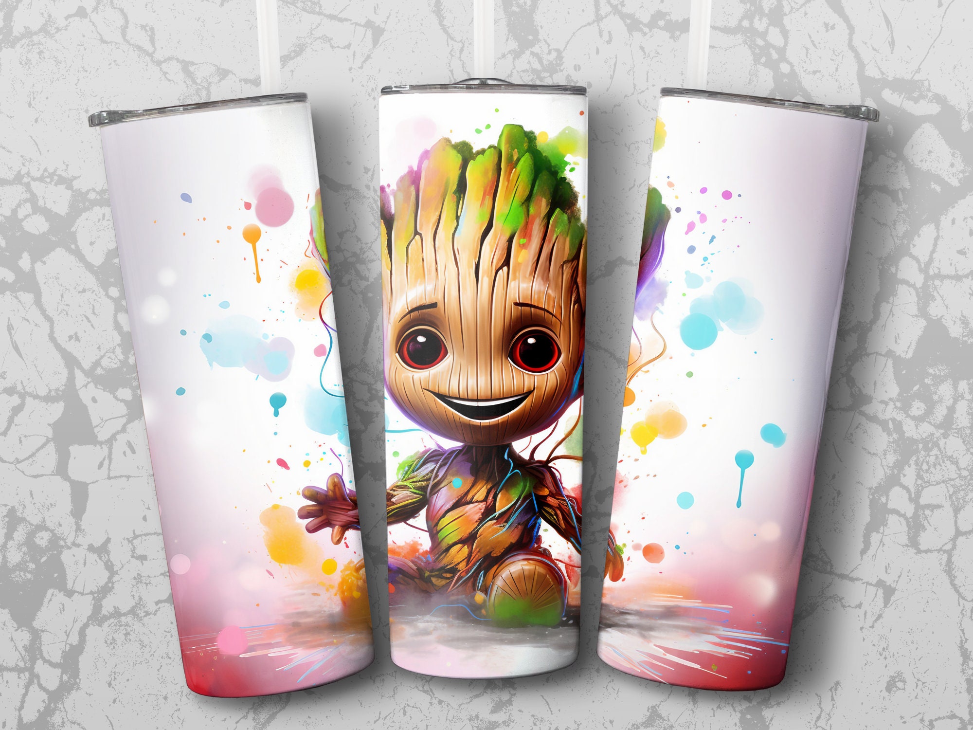 Cute Baby Groot Tumbler Cup Design Baby Groot Tumbler Wrap 20oz Skinny ...