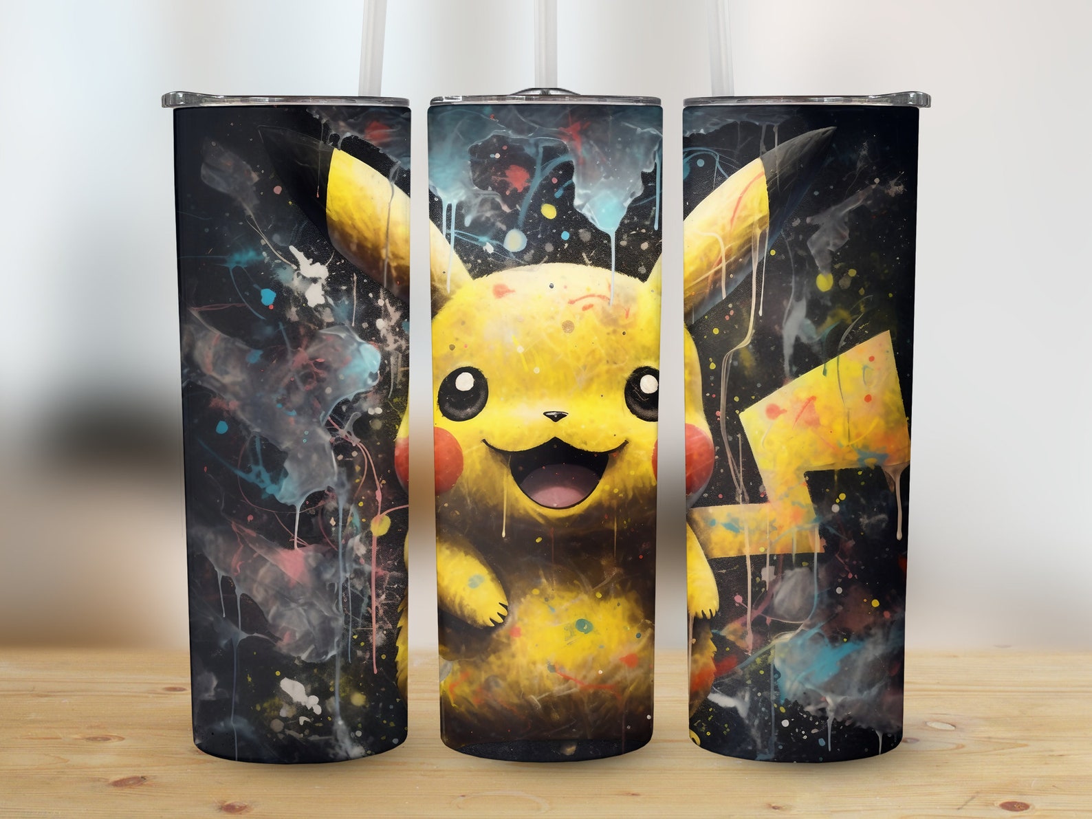 Pikachu Pokemon Tumbler Wrap Pokemon PNG 20 Oz Skinny Sublimation ...