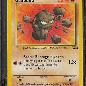 Pokemon Card, Geodude 50HP, Basic Card, Very Good Used Condition - Etsy