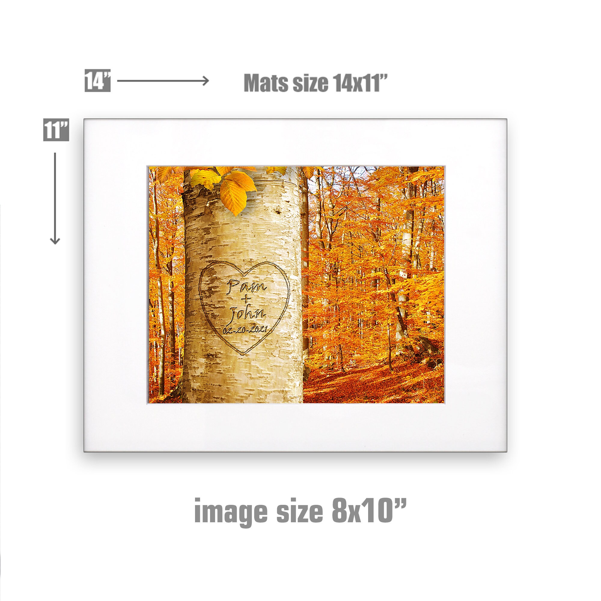 Forest in Fall Carved Tree Personalized Photo/canvas Print and - Etsy