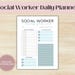 Social Worker Daily Planner Insert, Daily Planner Printable, Blue ...