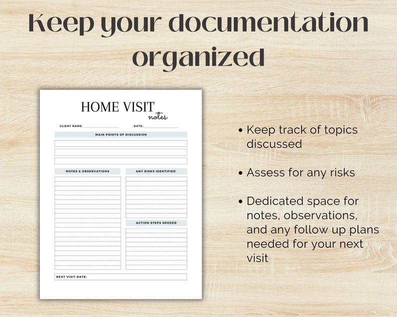 Home Visit Note Template, Social Worker Note, Case Management Note ...