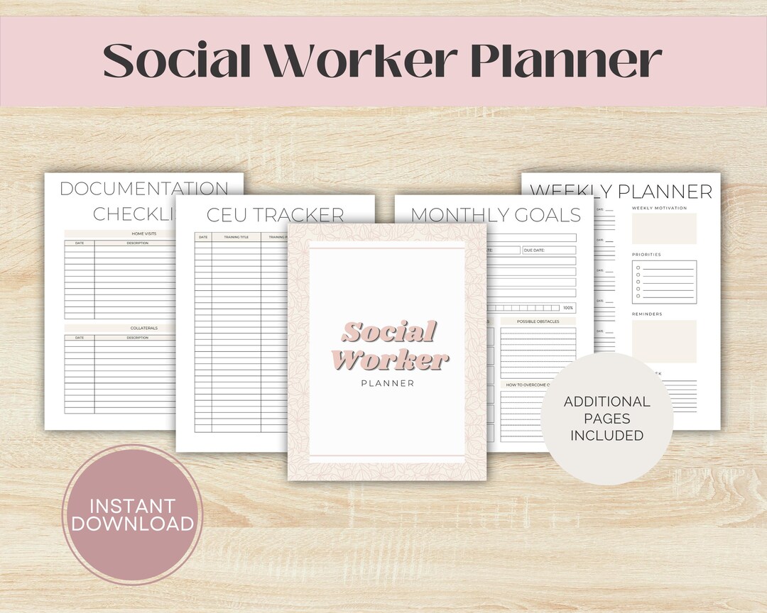 Social Work Digital Planner, Social Worker Monthly Planner, Weekly ...