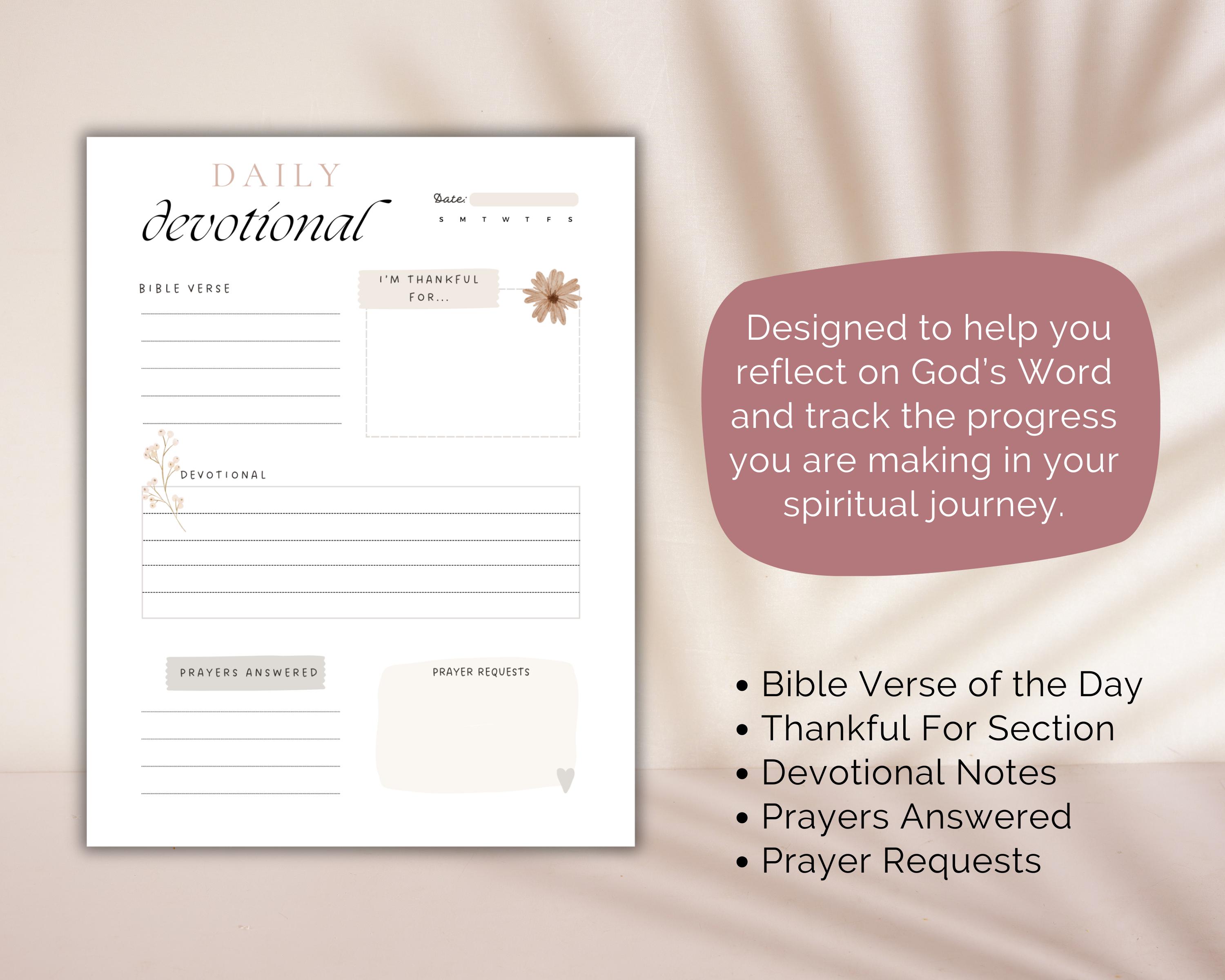 Daily Devotional Digital Template, Devotional Journal, Bible Study ...