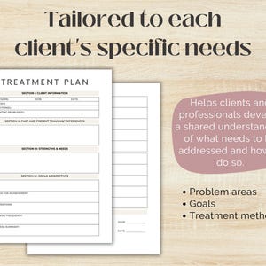 Treatment Plan Template, Mental Health Treatment Plan, Therapy Tools ...