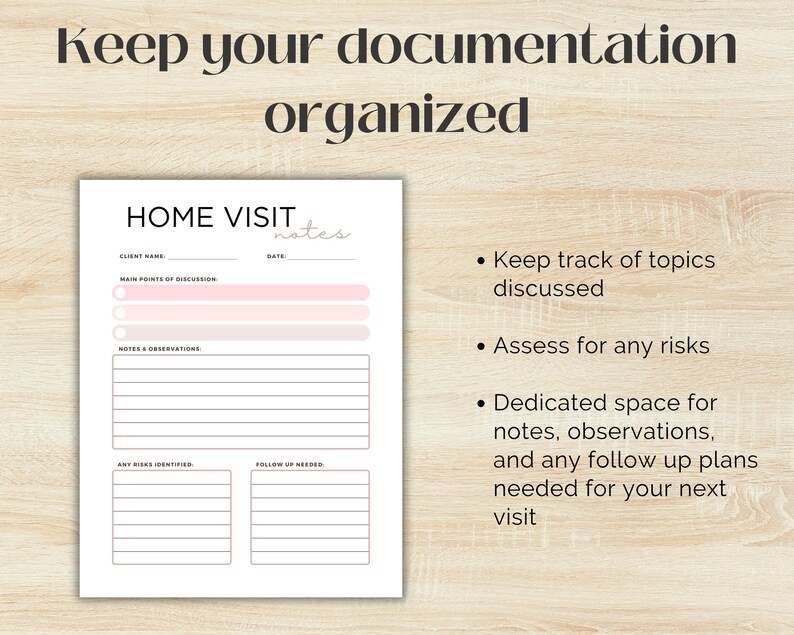 Home Visit Note Template, Social Worker Note, Case Management Note ...