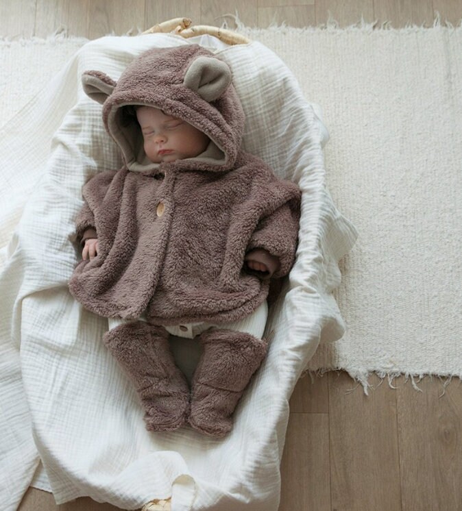 Baby Fleece Bear Jacket: Warm Winter Poncho - Etsy