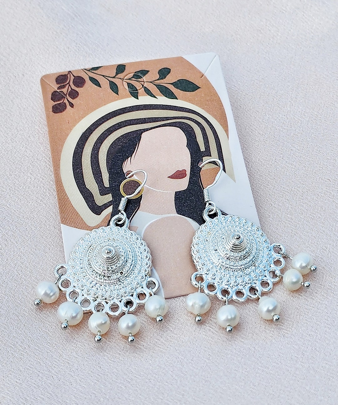 Hmong Heritage-pendant | Pearl | Gemstone | Hook 925 | Dangle Earrings ...