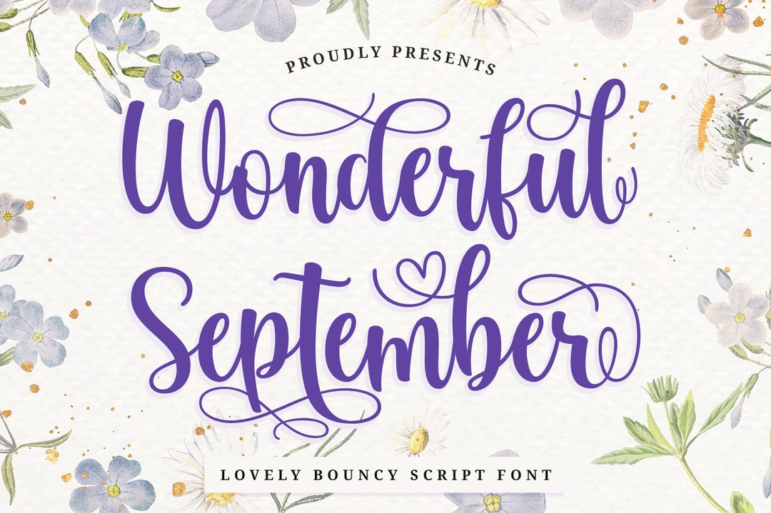 Wonderful September Script Font - Wedding Font, SVG Font, Cursive Font ...