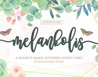 Bangstyle Font, Handwritten Font, Script Font, Font With Tail, Tail Font, Swash Font, Cursive ...