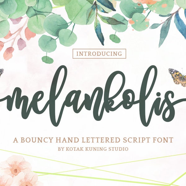 Handwritten Font With Tail - Etsy
