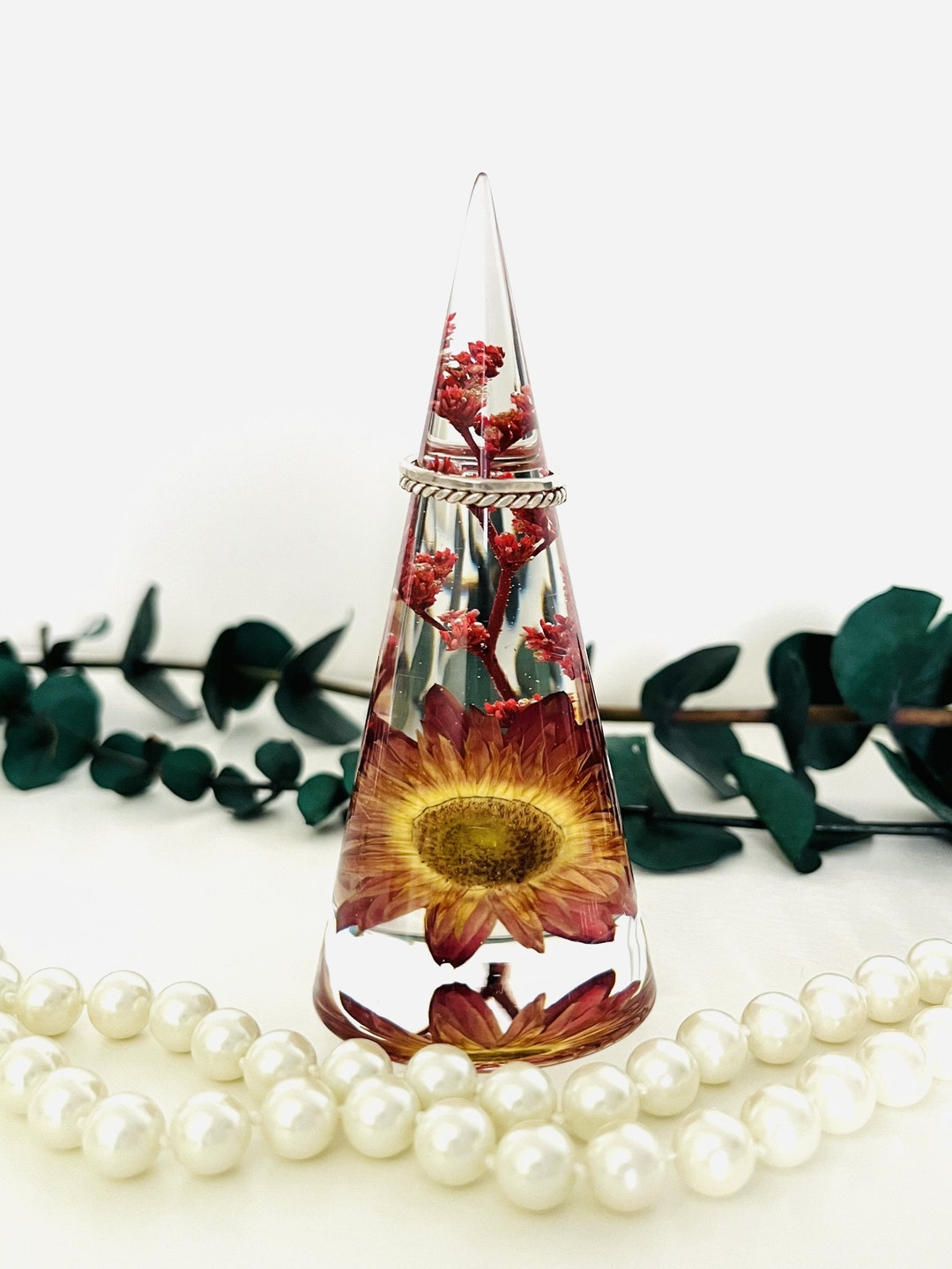 Floral Resin Large Cone Ring Holder, Home Décor, Jewelry Holder - Etsy