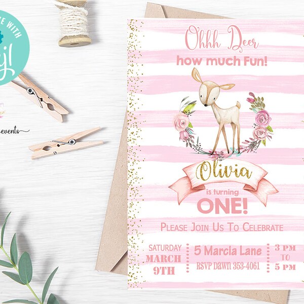Deer Invite - Etsy