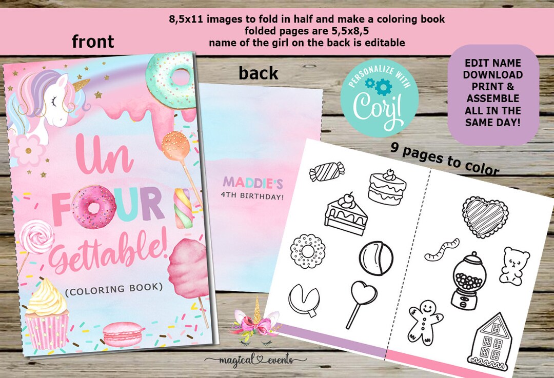 Sweets Candy Birthday Theme Coloring Book, Unfourgettable Sweets ...