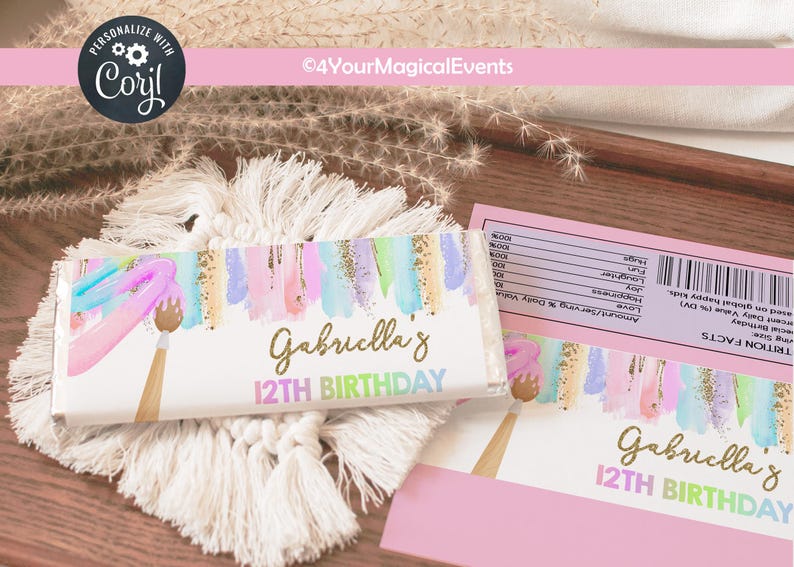 Art in Party Girl Birthday Candy Wrapper, Girl Birthday Favors, Favor ...