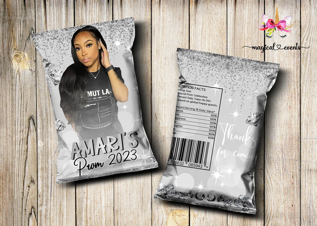Sweet 16 / Prom Chips Bag Wrapper, Digital Printable Sweet 16 Favor ...