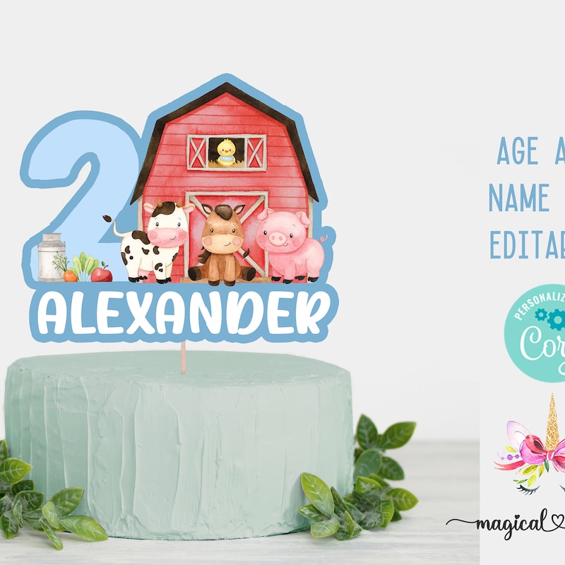 Farm Cake Topper - Etsy