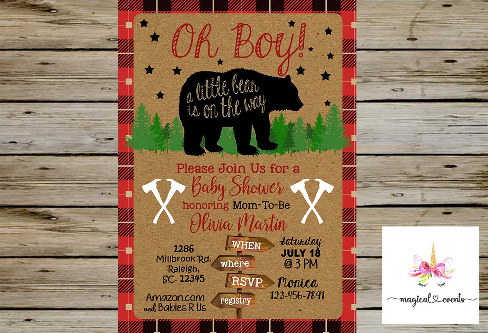 A Little Bear Baby Shower Invitation Boy Baby Shower Invite | Etsy