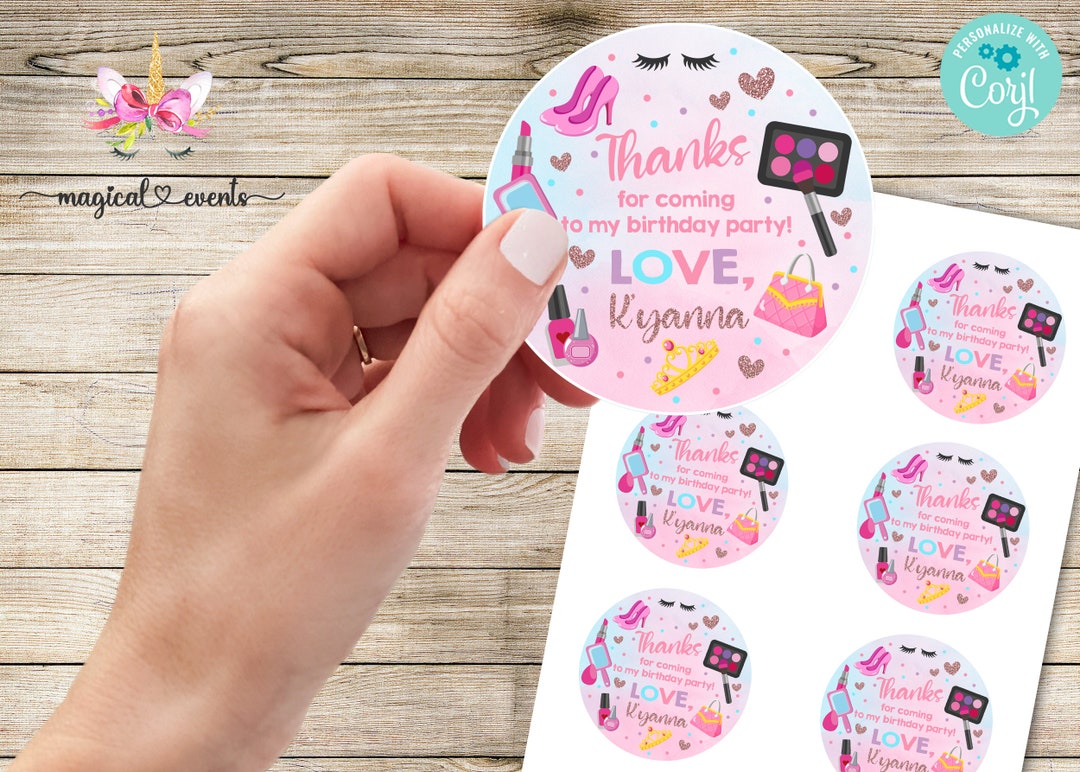 Threenager Girl 3rd Birthday Thank You Sticker, Birthday Favors, Girl ...