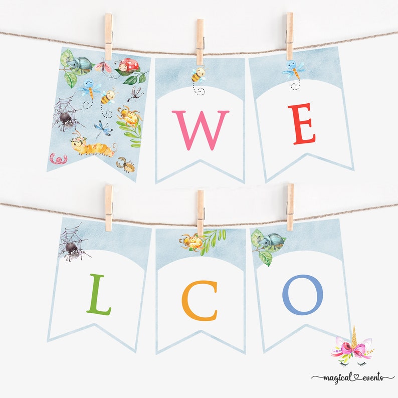 Insects Bugs Baby Shower Digital Banner Girl Bugs Baby - Etsy