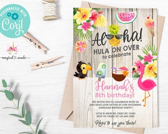 Hula on Over Invitation - Etsy