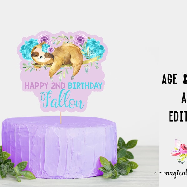 Sloth Cake Topper Birthday - Etsy