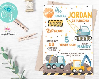 Stop the Traffic Close the Road Birthday Invitation - Etsy