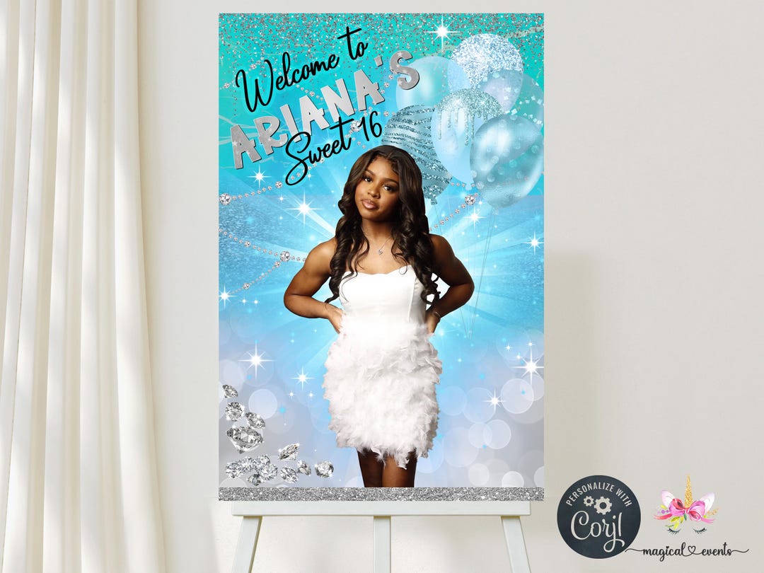 20x30 Inches Sweet Sixteen Welcome Sign, Photo Sweet 16 / Prom Welcome ...